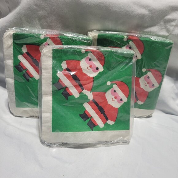 Party House | Holiday | Christmas Paper Napkins Santa Holding Hands ...